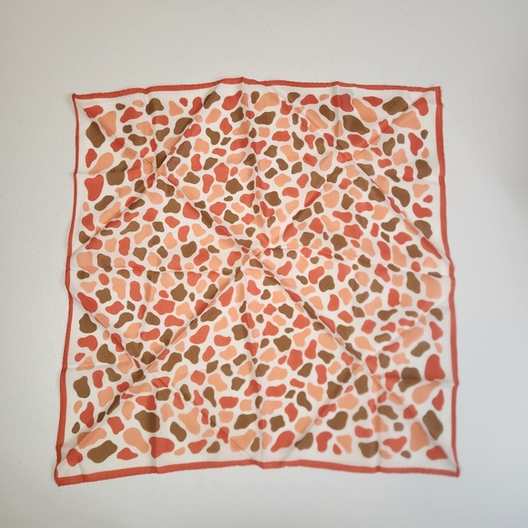 Vintage | Accessories | Vintage 7s Pink Brown Abstract Square Scarf ...